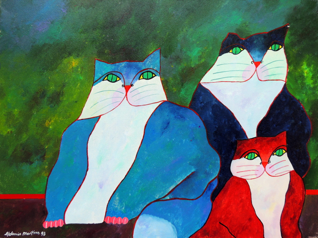 Aldemir Martins – Família de Gatos – AST – 60 X 80 cm – 1998 – Ref ...